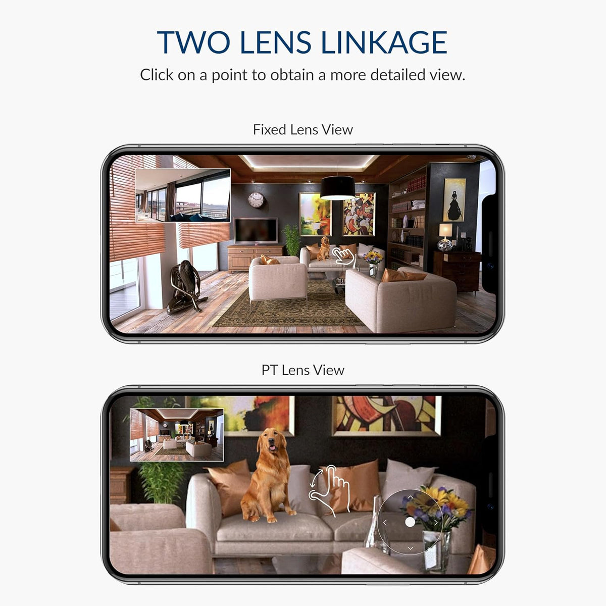 YI Dual-Lens Indoor Camera, 2.4Ghz Home Security Camera System with Fi